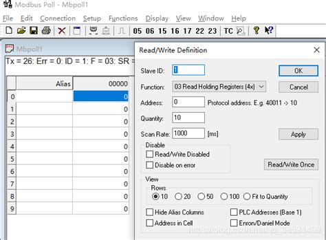 使用modbuspoll与modbus Slave进行tcp连接和串口连接modbus Slave Tcp Csdn博客
