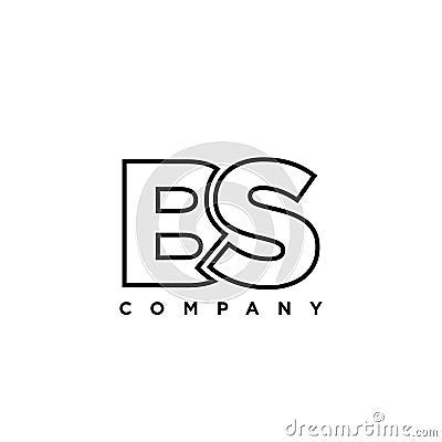 Letter B And S Bs Logo Design Template Minimal Monogram Initial Based Logotype Cartoon Vector