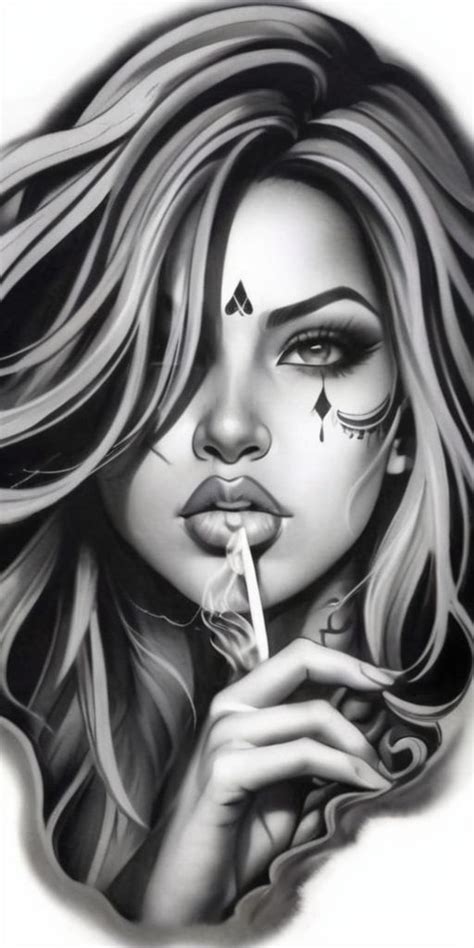 Payasa Girl Face Rose Tattoo Design Chicano Art Tattoos Chest Tattoo