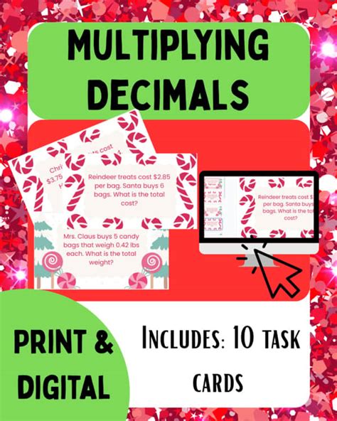 Multiplying Decimals Task Cards Christmas Theme By The Cool Calm