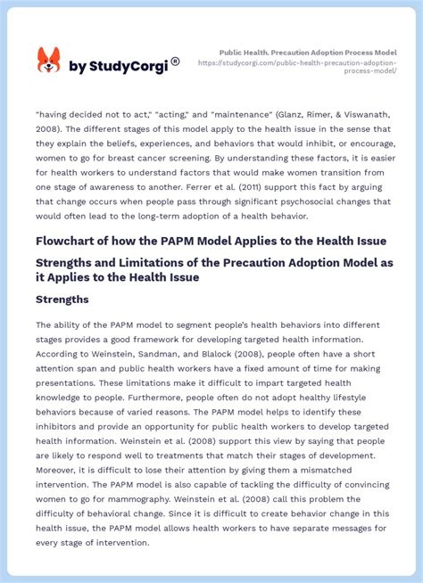 Public Health Precaution Adoption Process Model Free Essay Example
