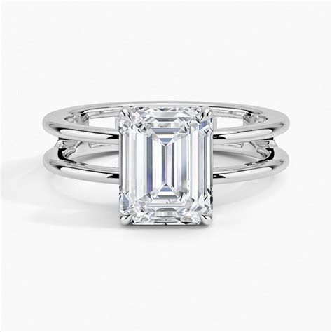 Dash Jewel 18 Ct Emerald Cut Diamond Rings For Womens 14k White