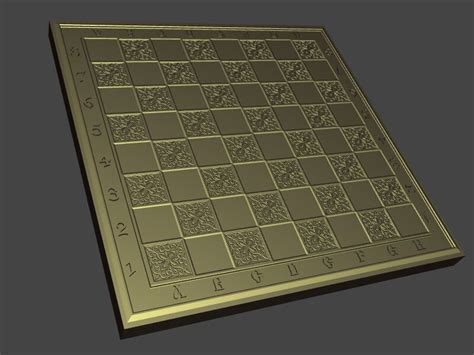 3d Chess Board Model 3d Stl Drawing Files For Cnc Machine 3d Printer