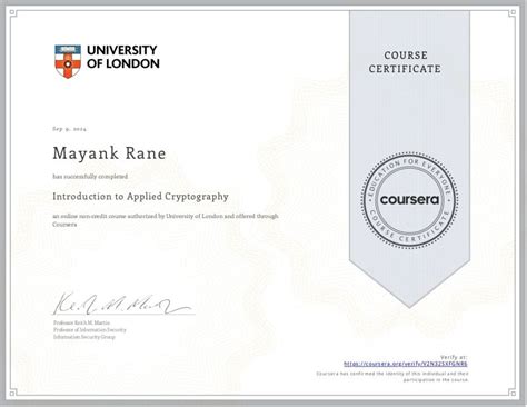 Completion Of Introduction To Applied Cryptography Course Mayank Rane Posted On The Topic