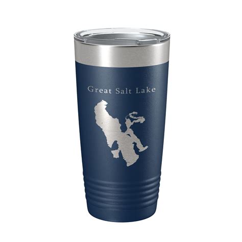 Great Salt Lake Map Tumbler Travel Mug Insulated Laser Engraved Coffee