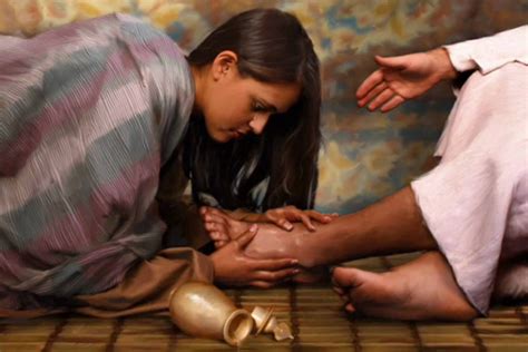 Lunes Santo Maria Magdalena Unge Los Pies De Jesus
