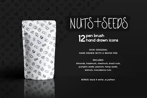 Nuts Seeds Hand Drawn Icons Artofit