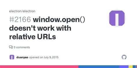 Window Open Doesn T Work With Relative URLs Issue Electron Electron GitHub
