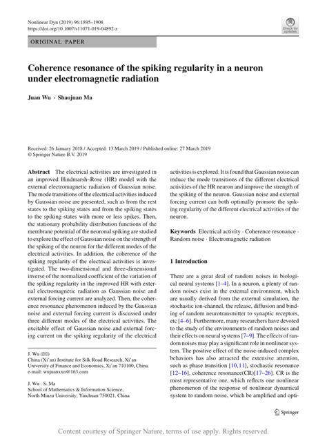 Coherence Resonance Of The Spiking Regularity In A Neuron Under