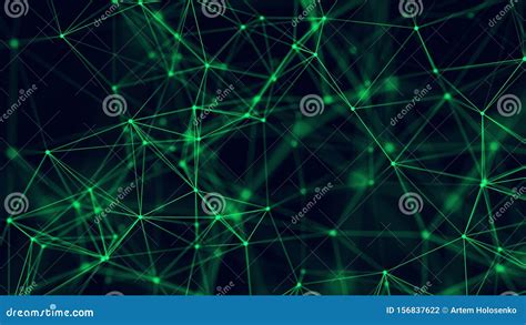 Big Data Visualization Abstract Background With Connecting Dots And Lines D Rendering High
