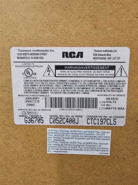 Rca 36 Crt Tv G36705 Jan 02 Album On Imgur