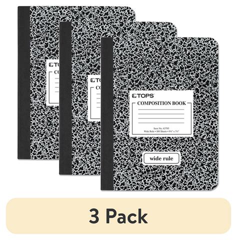 3 Pack Oxford Composition Book 9 34 X 7 12 Wide Rule Black
