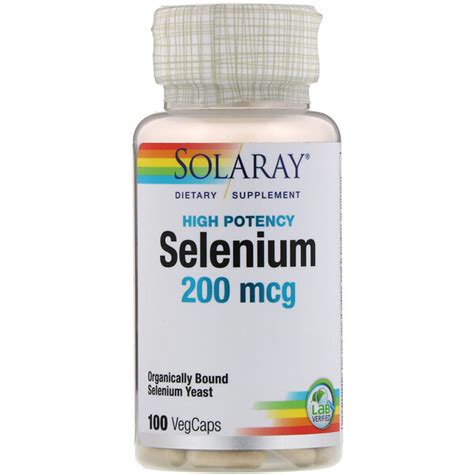 Solaray Selenium High Potency 200 Mcg 100 Vegcaps Iherb