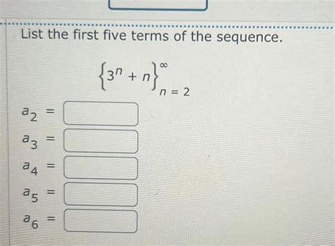 [answered] list the first five terms of the sequence 3 0 2 n n 22 23 24