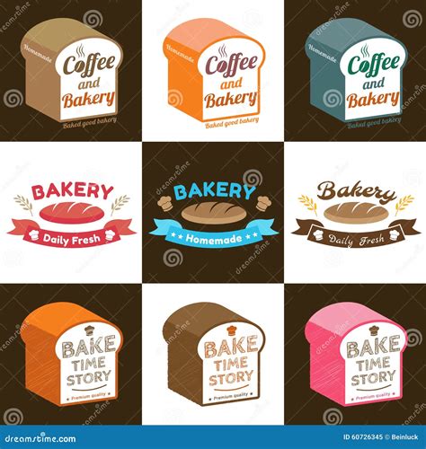 Set Of Loaf Bread Bakery Badge Label Sticker Design In Vector Stock