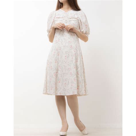 カールパークレーン Karlparklane 小花プリント胸袖ギャザーワンピース （ホワイト） ファッション通販 Magaseekマガシーク