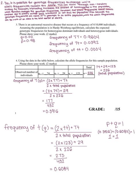 Bio 1m03 Tut 2 Assignment 3 Genotype And Allele Frequencies Analysis