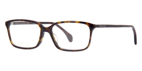 Gucci Gg0553oa Asian Fit 002 Square Havana Eyeglasses Vision Direct