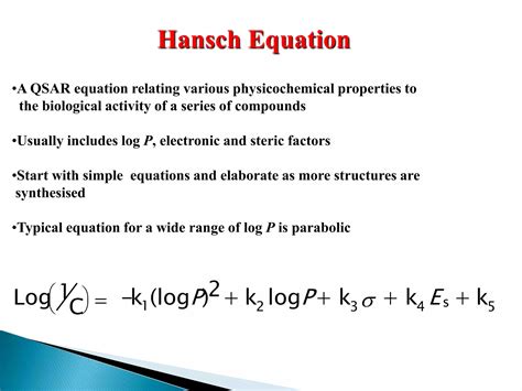 Relationship Between Hansch Analysis And Free Wilson Analysis Pptx