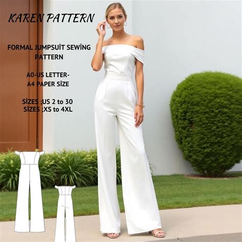 Formal Jumpsuit Sewing Pattern Womens Jumpsuit Pattern Us 2 To 30