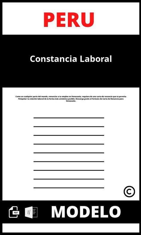 Modelo De Constancia Laboral 2025