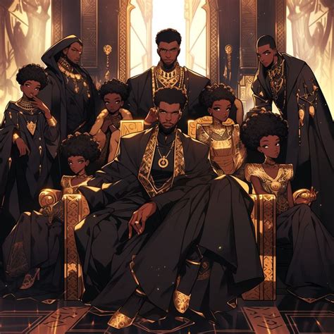 [afro Anime Art] Royalty Afrofuturism Art Black Art Pictures Character Art