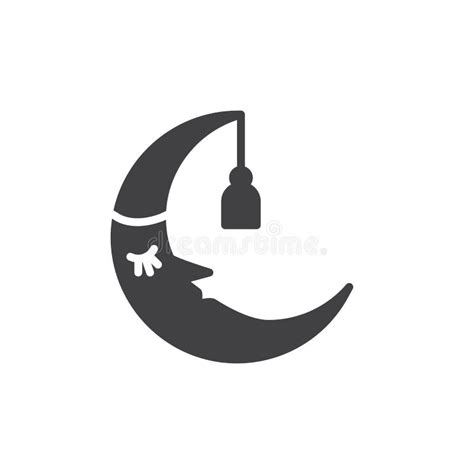 Sleeping Moon In Nightcap Vector Icon Stock Vector Illustration Of