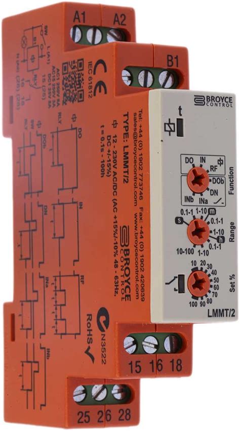 Lmmt 2 12 230v Ac Dc Broyce Control Broyce Control Din Rail Multi Function Timer Relay 24 →