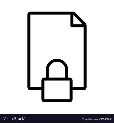 safe padlock with document data security line vector image