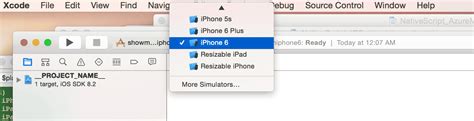 NativeScript Changing The IOS Simulator Device NativeScripting