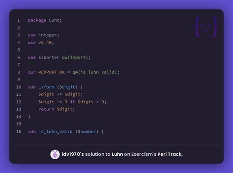 Ldv S Solution For Luhn In Perl On Exercism