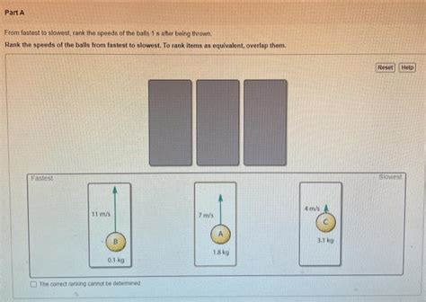 Solved Part A From Fastest To Slowest Rank The Speeds Of The Chegg
