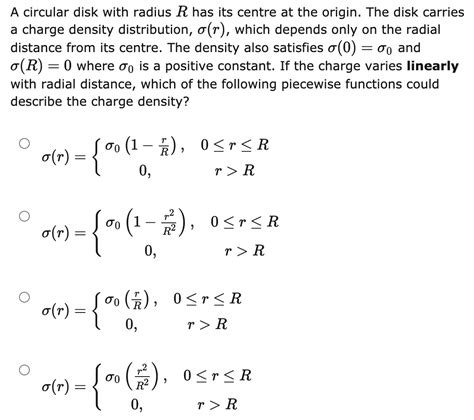 Solved A Circular Disk With Radius R Has Its Centre At The Chegg