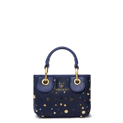 Borsa A Mano Beth Strass Blu Bagalier