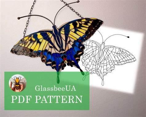 Pattern For Stained Glass Windowsbutterfly Swallowtailstained Glass