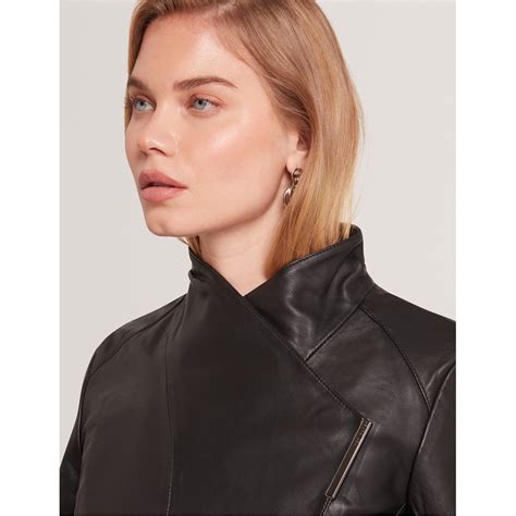 Ted Baker Womens Leather Jacket Black