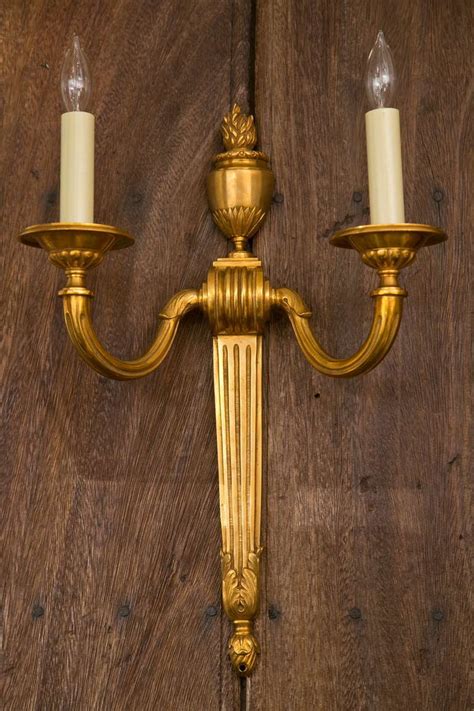 Classical French Neoclassical Style Gilt Bronze Sconce Pair At 1stdibs