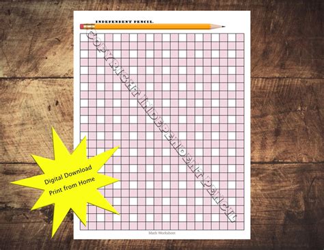 Dysgraphia Dyslexia Math Worksheet Digital Download Now In Pink Etsy