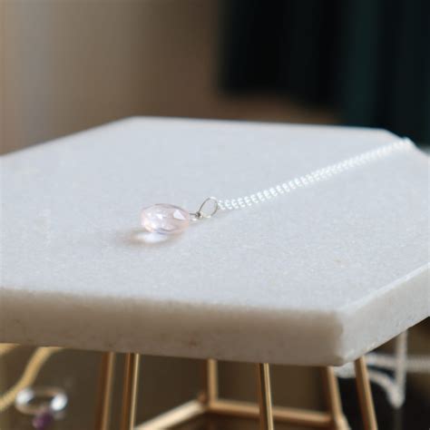 Rozenkwarts Ketting Goud And Zilver 45 Cm Maker Labels