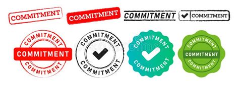 Commitment Rectangle And Circle Stamp Seal Badge Sign For Commit