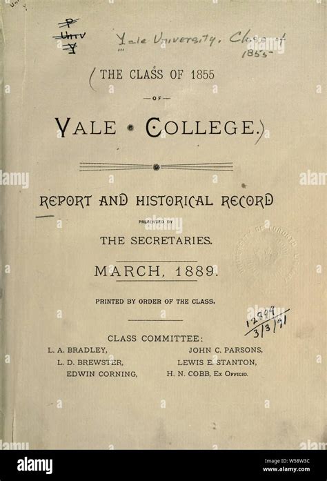 Report And Historical Record Presented By The Secretaries Yale