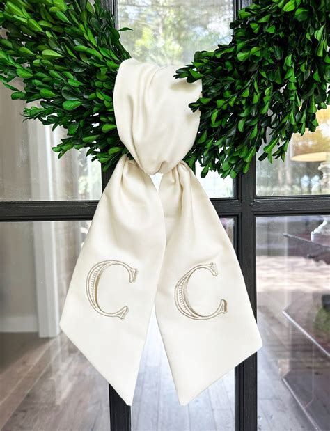 Classic Monogrammed Wreath Sash X Custom Embroidered X Hand Tailored X