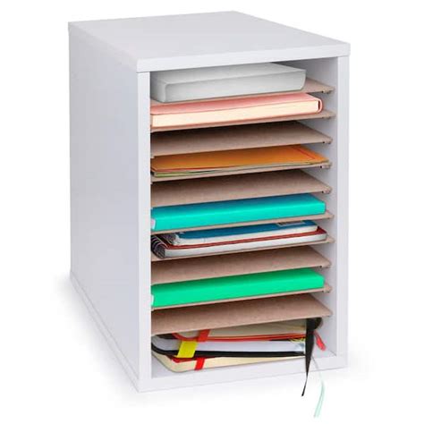 Adiroffice Wood 11 Compartment Vertical Paper Sorter Literature File