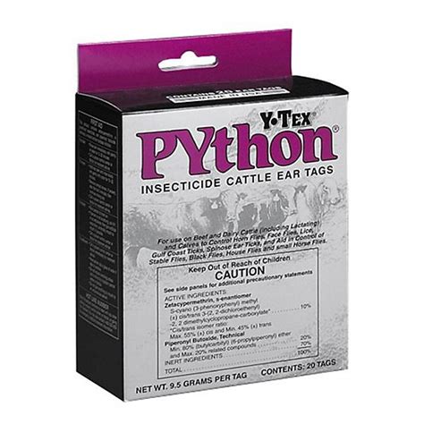 Y Tex Blank Python Insecticide Cattle Ear Tags 20 Pack At Tractor