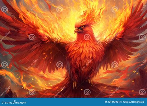A Fantastic Bird A Hawk A Mythological Creature Fire Bird Stock