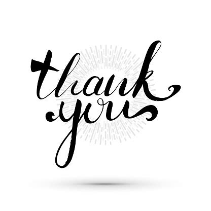 Thank You Handwritten Card Stock Illustration Download Image Now