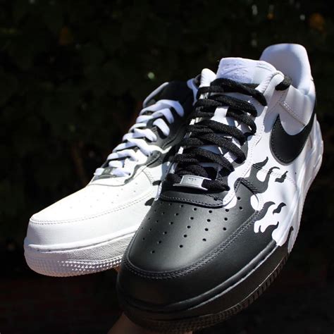 Black And White Af1s🔥 Custom Sneakers Diy Swag Shoes Nike Air Force
