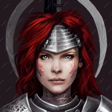 Premium Photo Portrait Of Female Soldier In Armor