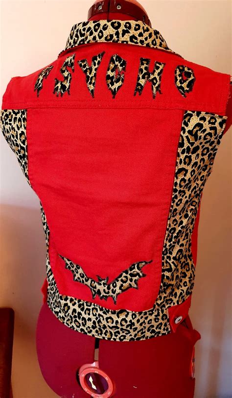 Jacket Psychobilly Punk Zombie Monster Frankenstein Zébré Leopard Skull