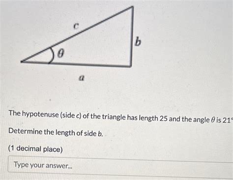 Solved The Hypotenuse Side C Of The Triangle Ha